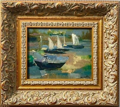 Ana Cortés "Barcos y Veleros" - Óleo sobre madera. - Galeria Boston